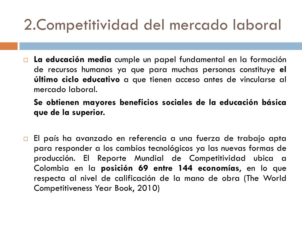 PPT - La competitividad laboral, un tema de crecimiento regional ...