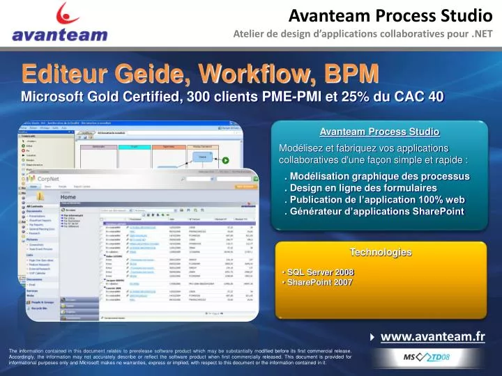 PPT - Avanteam Process Studio Atelier de design d’applications ...