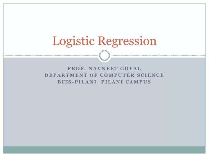 PPT - Logistic Regression PowerPoint Presentation, free download - ID:3248211