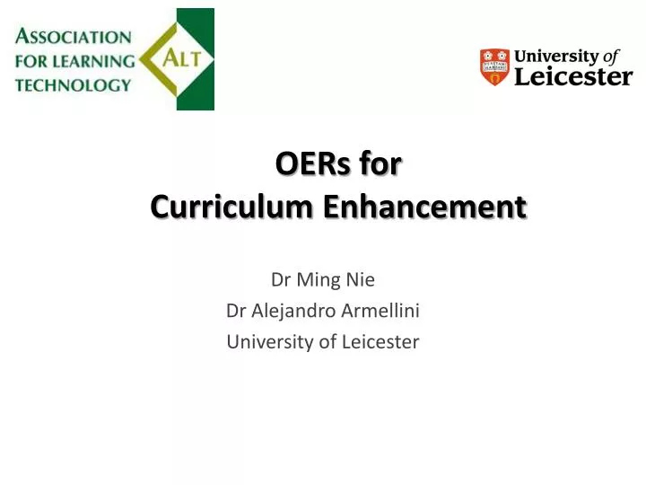 PPT - OERs for Curriculum Enhancement PowerPoint Presentation, free ...