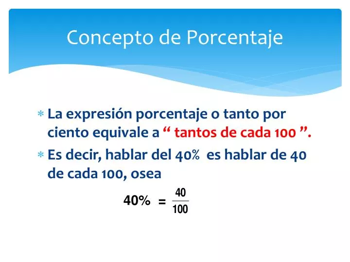 PPT - Concepto de Porcentaje PowerPoint Presentation, free download ...