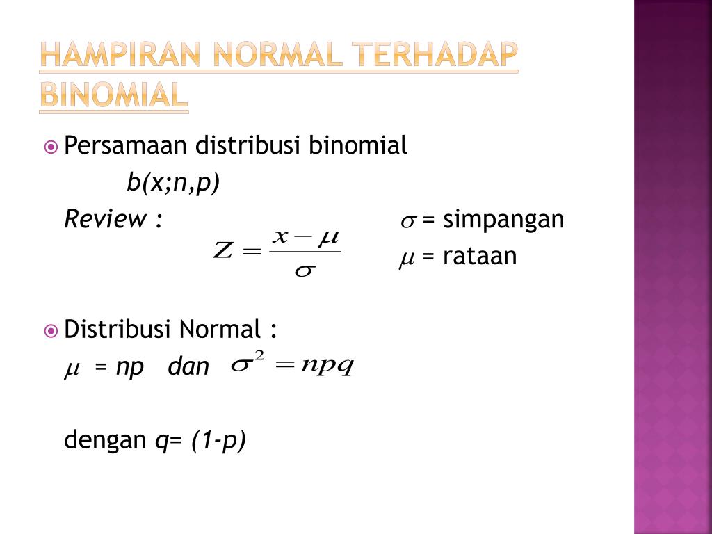 PPT - Probabilitas dan Statistika BAB 5 Distribusi Peluang Kontinu PowerPoint Presentation - ID ...