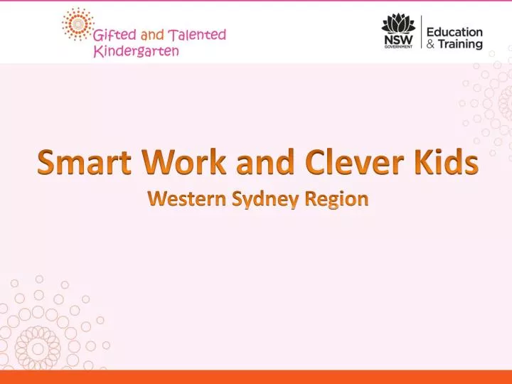 PPT - Smart Work and Clever Kids Western Sydney Region PowerPoint ...