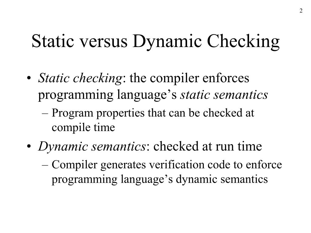 PPT Static Checking And Type Systems PowerPoint Presentation Free