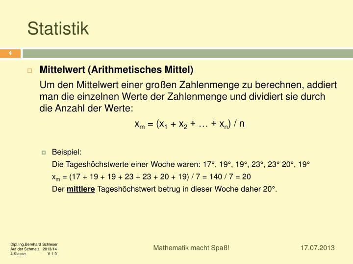 PPT - Mittelwert – Median – Modus – Varianz - … PowerPoint Presentation ...