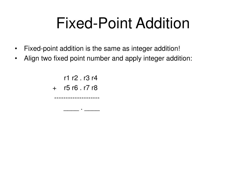 Ppt Integer And Fixed Point Addition And Multiplication Powerpoint