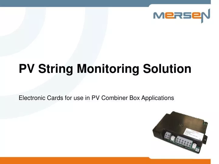 PPT - PV String Monitoring Solution PowerPoint Presentation, free ...