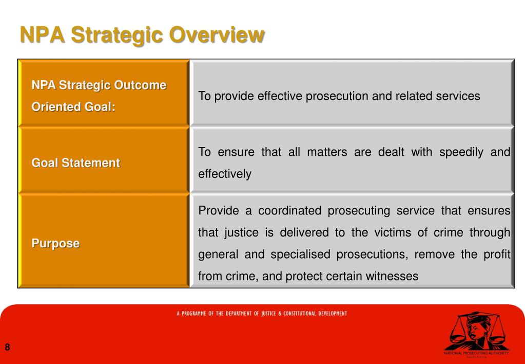 PPT - PRESENTATION OF THE NPA STRATEGIC PLAN FOR 2012/17 AND THE NPA ...