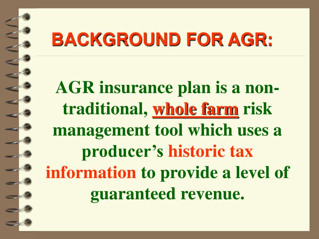PPT - Adjusted Gross Revenue Insurance (AGR) - A Risk Management ...