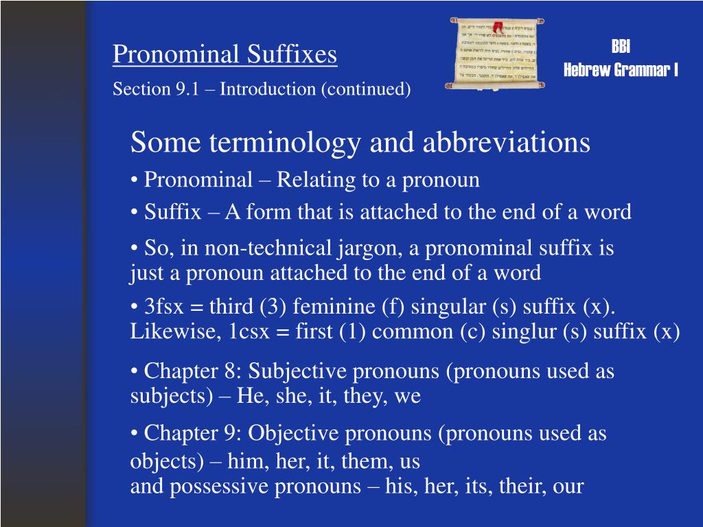 PPT - Berachah Bible Institute Hebrew Grammar I PowerPoint Presentation ...