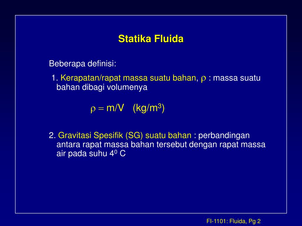 PPT - FI-1101: Kuliah 12 Fluida Agenda Hari Ini PowerPoint Presentation ...