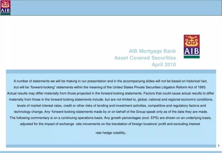 PPT - AIB Mortgage Bank Asset Covered Securities April 2010 PowerPoint ...