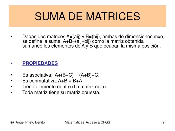 PPT - SUMA DE MATRICES PowerPoint Presentation - ID:3254389