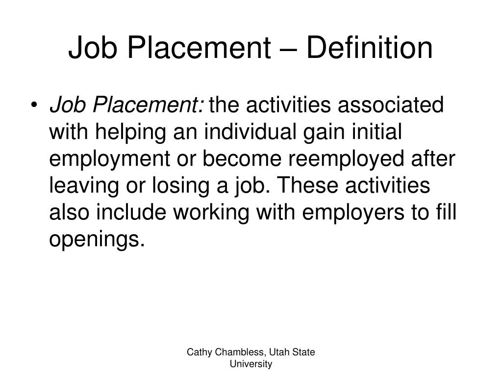 PPT - Job placement One Stop Career Centers Placement Services ...