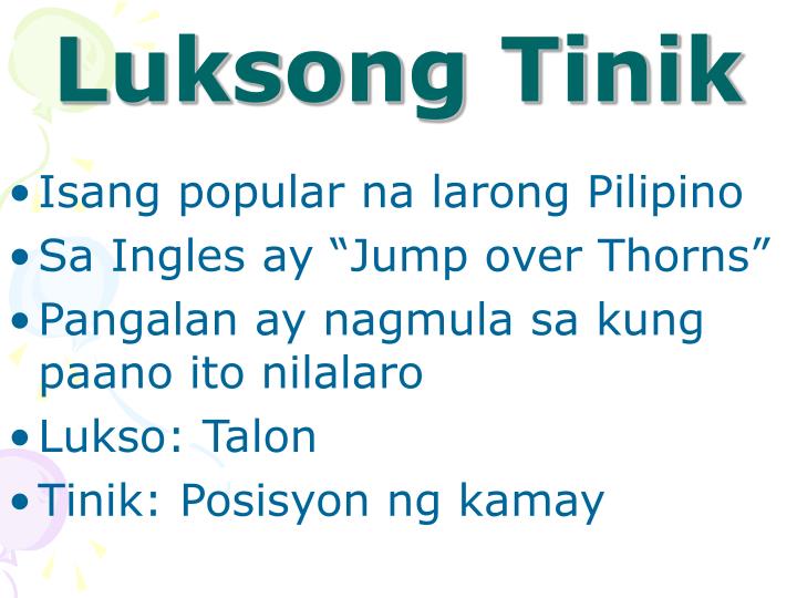 PPT - Luksong Tinik PowerPoint Presentation - ID:3254963