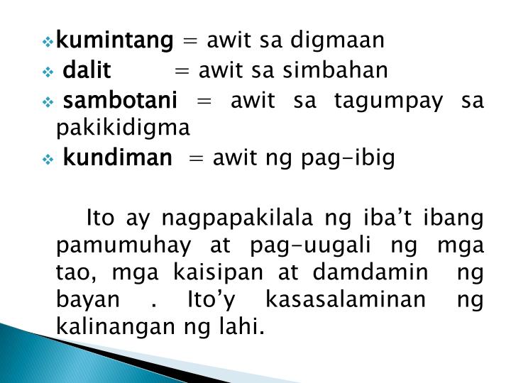 PPT - Mga AWITING-BAYAN PowerPoint Presentation - ID:3255026