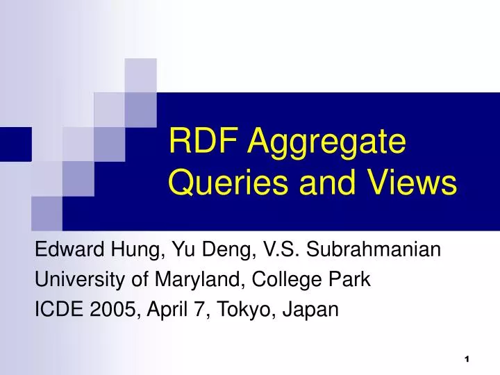 PPT - RDF Aggregate Queries and Views PowerPoint Presentation, free download - ID:3255302