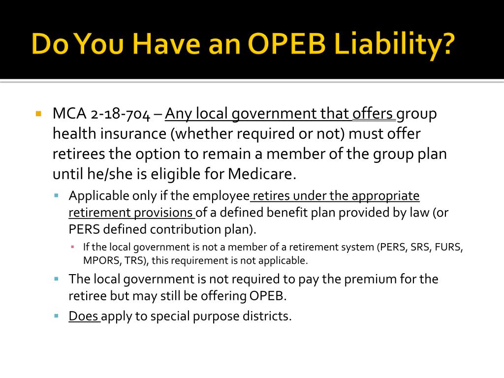 PPT - OPEB (GASBS 45) Other Post Employment Benefits PowerPoint ...