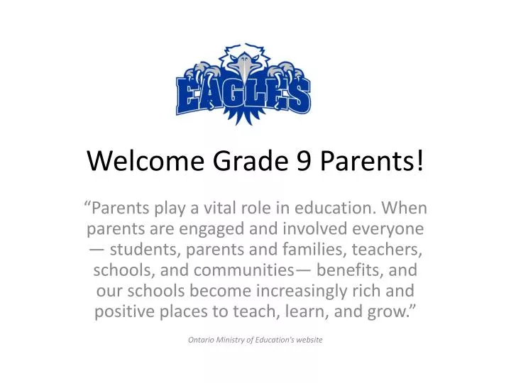 PPT - Welcome Grade 9 Parents! PowerPoint Presentation, free download ...