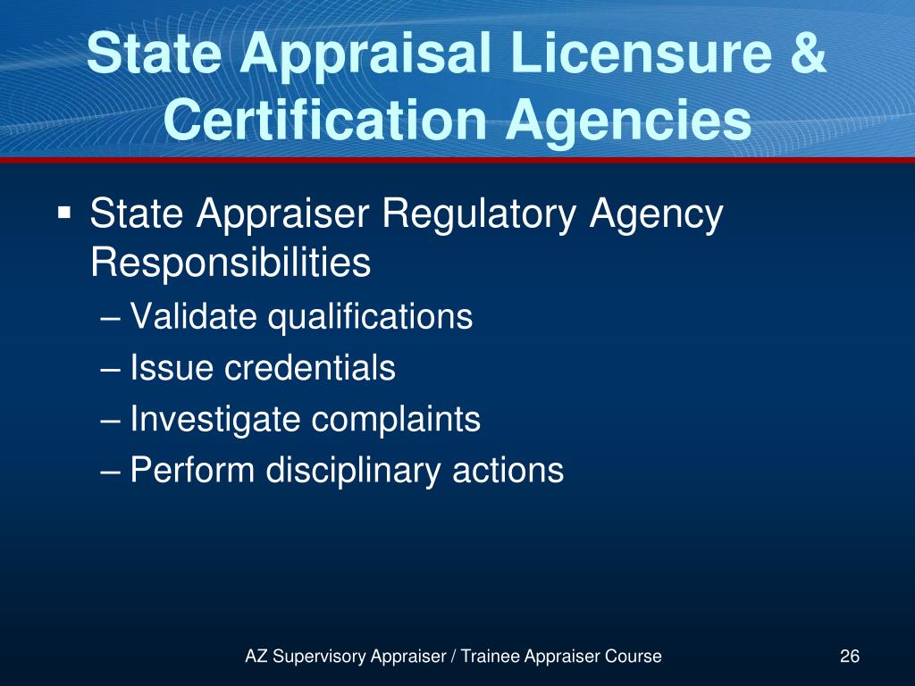 PPT - Arizona Supervisory Appraiser - Trainee Appraiser Seminar ...