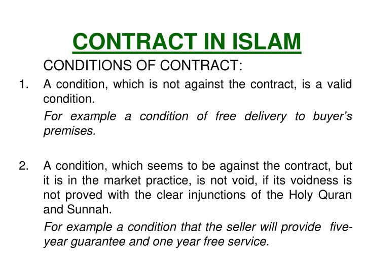 PPT - Islamic Law of Contract PowerPoint Presentation - ID:3257011