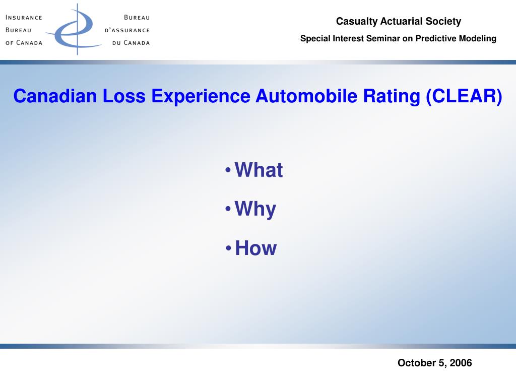 PPT - The Canadian Loss Experience Automobile Rating PowerPoint ...