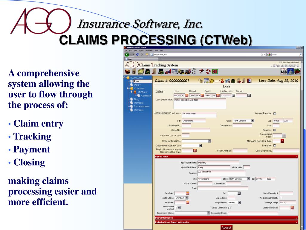 PPT - AGO Insurance Software, Inc. provides the Workers ’ Compensation ...