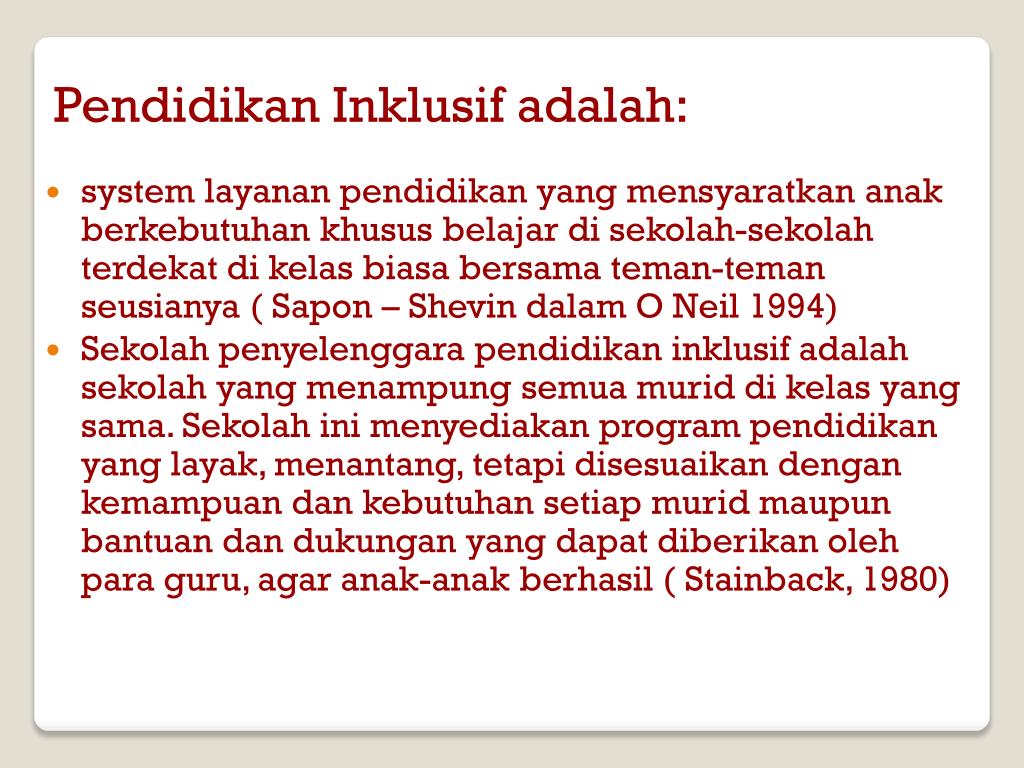 PPT - PENINGKATAN LAYANAN MELALUI PENDIDIKAN INKLUSIF PowerPoint ...