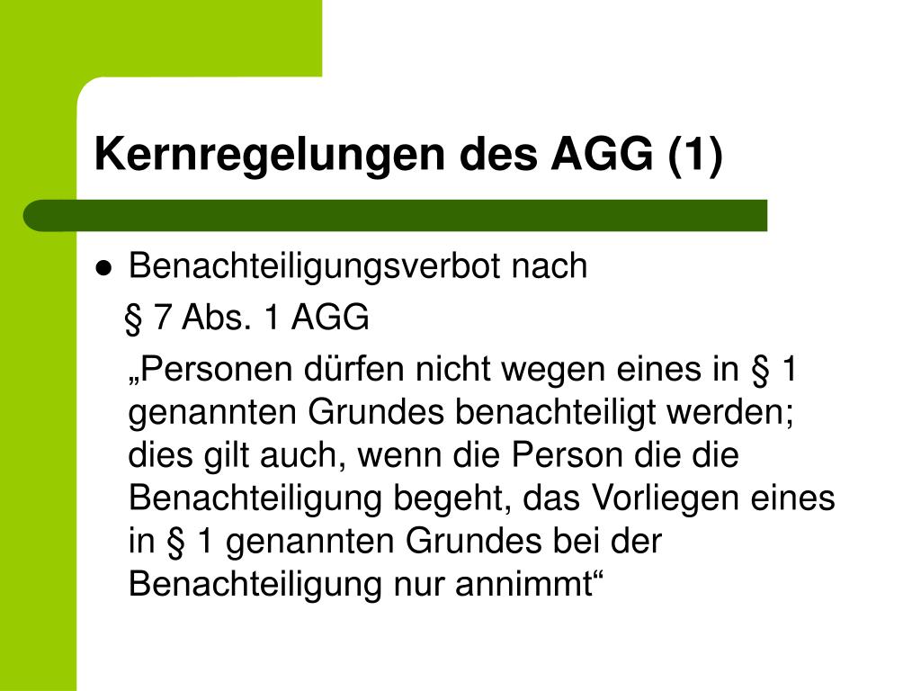 PPT - Das Allgemeine Gleichbehandlungsgesetz PowerPoint Presentation ...