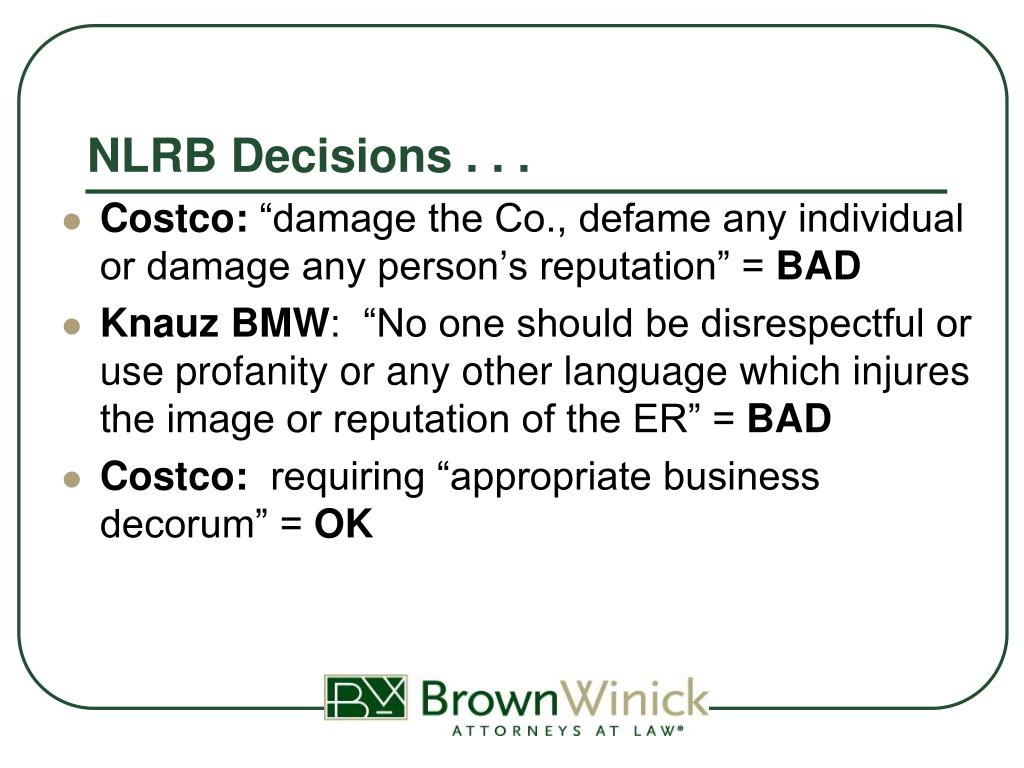 PPT - Social Media & The Workplace: recent NLRB developments PowerPoint ...