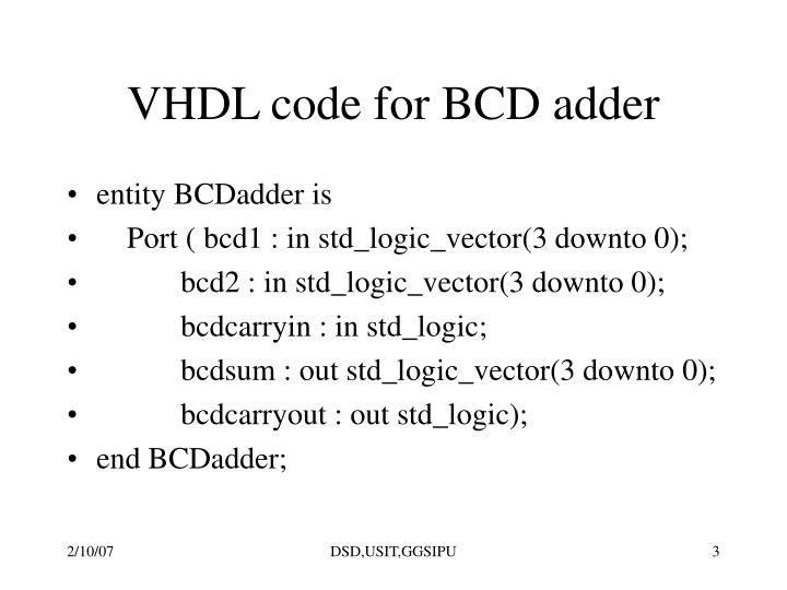 PPT - BCD adder PowerPoint Presentation - ID:3260508