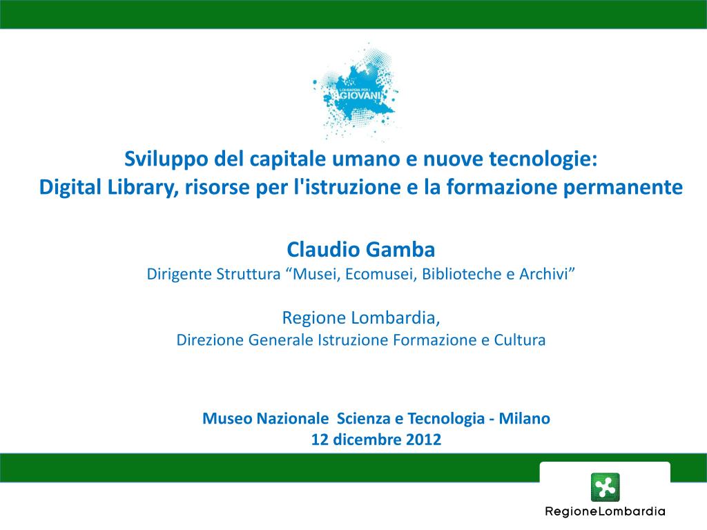 PPT - Sviluppo del capitale umano e nuove tecnologie: PowerPoint ...