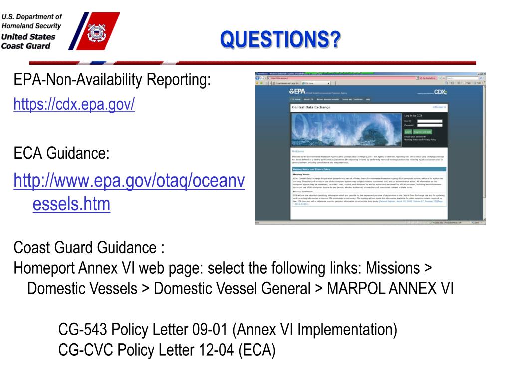 PPT - North American ECA What to expect from the Coast Guard ...