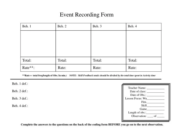 PPT - Event Recording Form PowerPoint Presentation, free download - ID ...