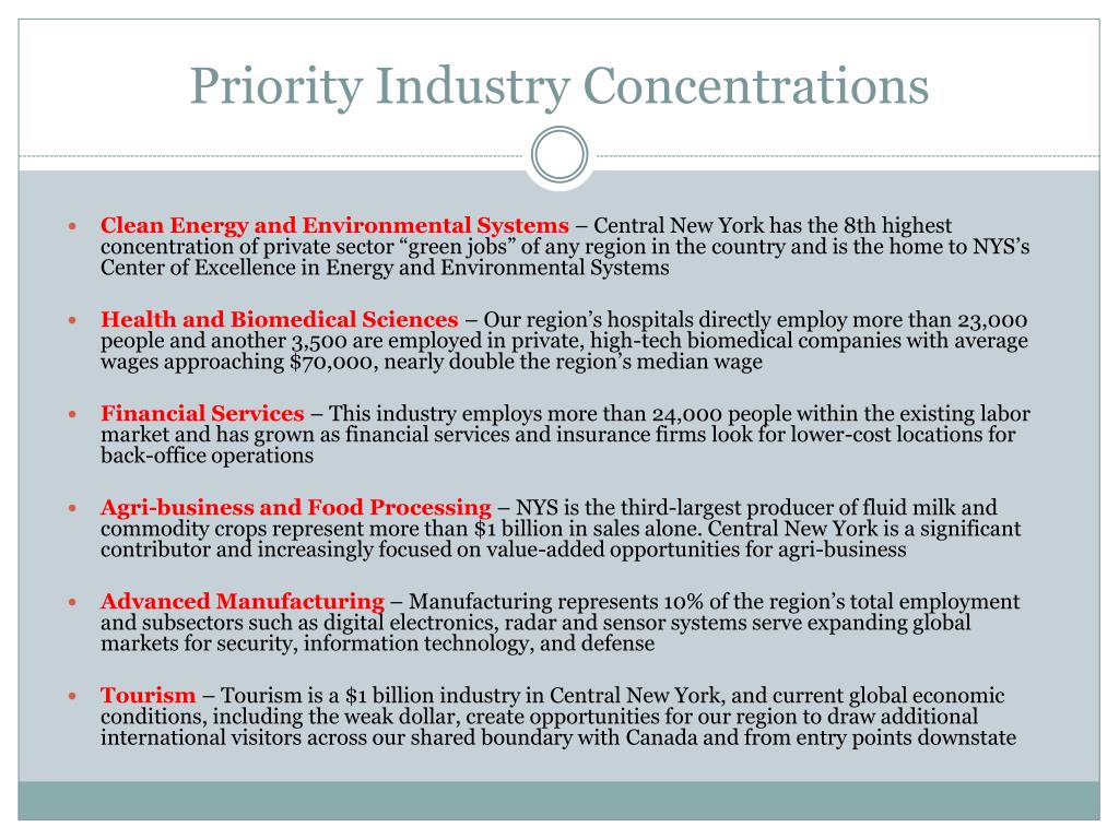 PPT - SUMMARY OF Central New York Regional Economic Development Council ...