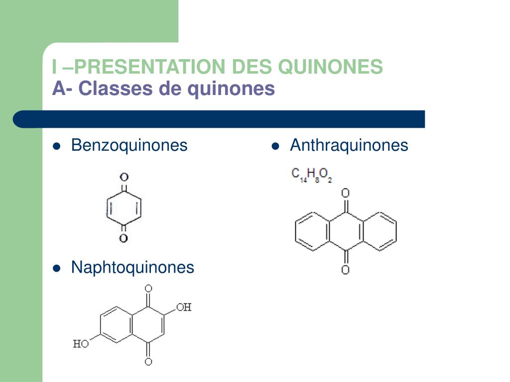 PPT - LE METABOLISME DES QUINONES ET SES CONSEQUENCES PowerPoint ...