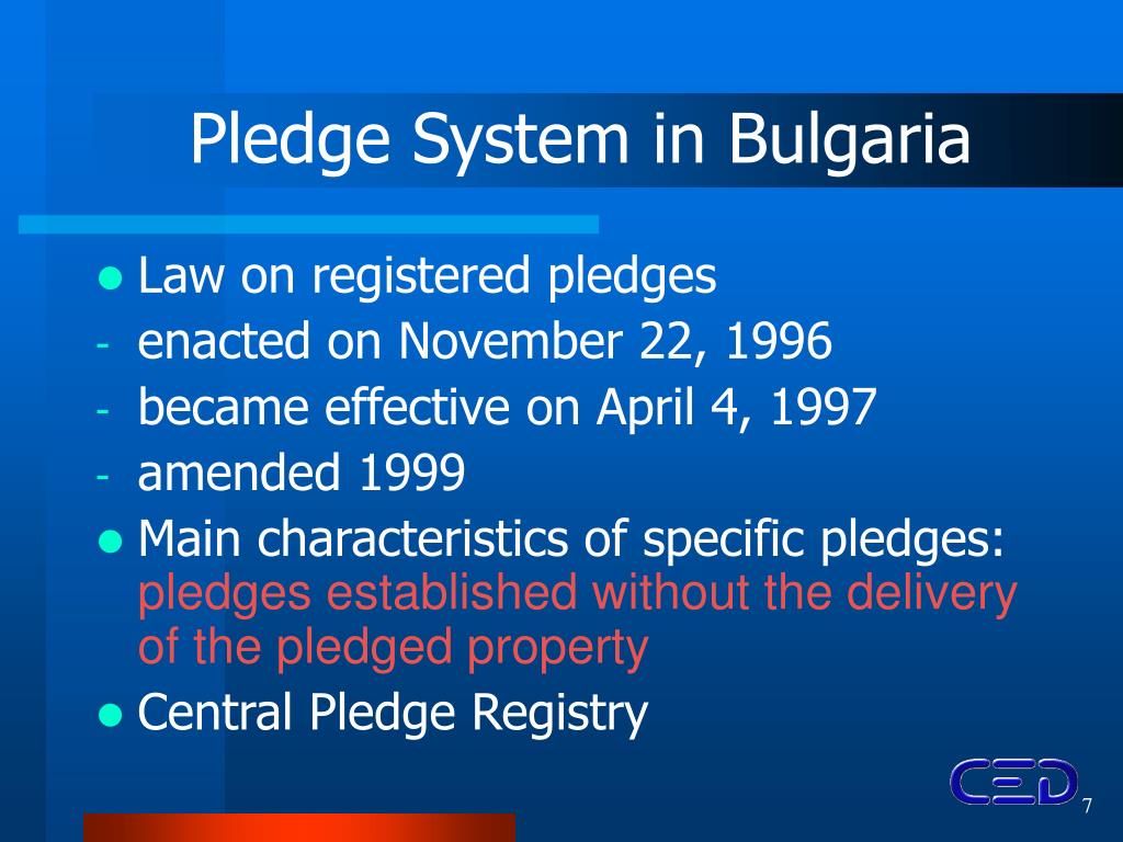 PPT - Economic Impact of the Registered Pledge System in Bulgaria ...