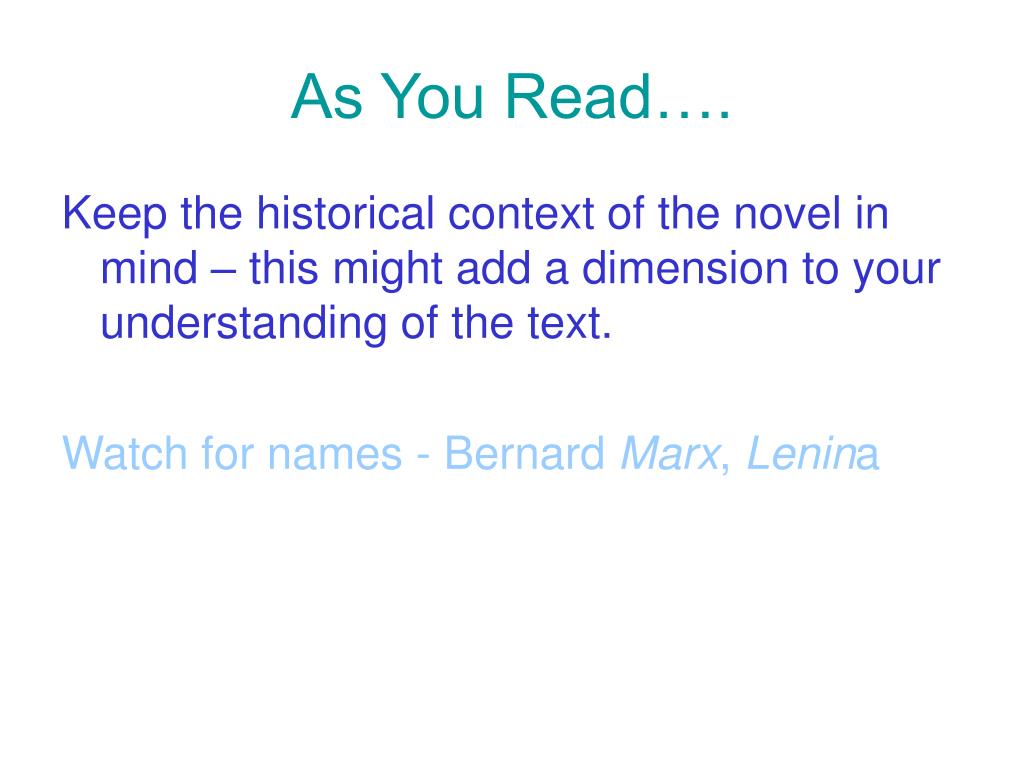 PPT - Aldous Huxley’s Brave New World Historical Context PowerPoint ...