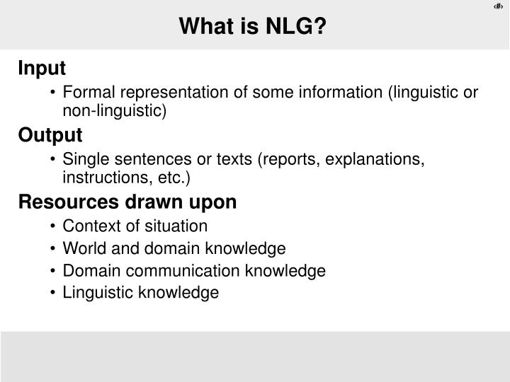 PPT - What is NLG? PowerPoint Presentation, free download - ID:3262317