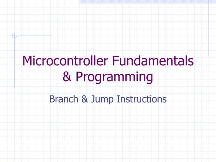 PPT - Microcontroller Fundamentals & Programming PowerPoint ...