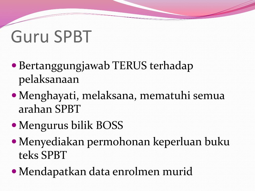 PPT - KURSUS PENGURUSAN BAGI GURU PENYELARAS SPBT SEKOLAH-SEKOLAH ...