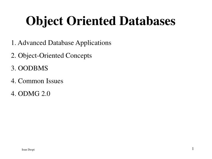 Ppt Object Oriented Databases Powerpoint Presentation Free Download