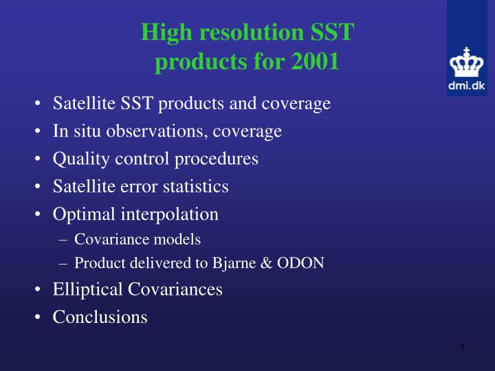 PPT - High resolution SST products for 2001 PowerPoint Presentation ...