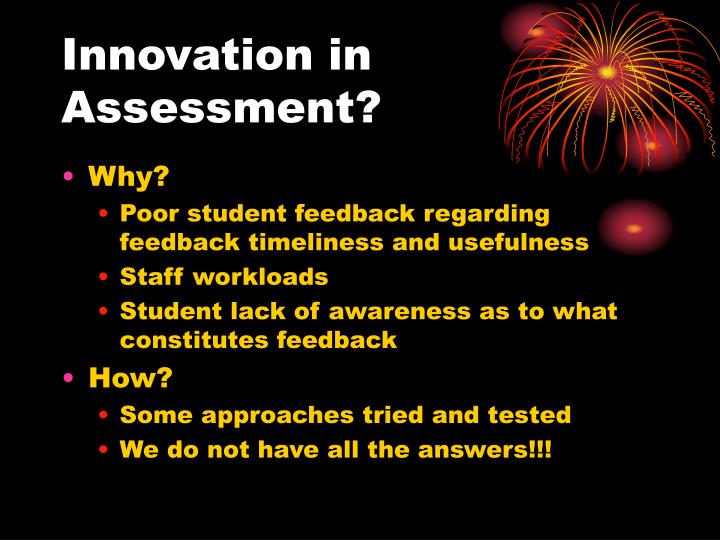 PPT - Innovation in Assessment? PowerPoint Presentation, free download ...