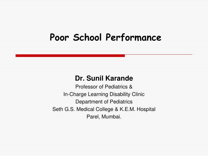 PPT - Poor School Performance PowerPoint Presentation, free download ...