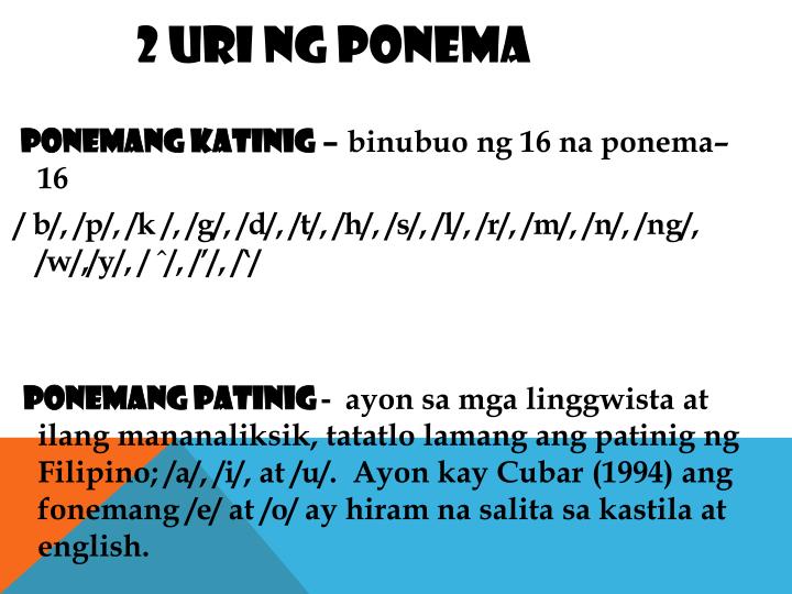 PPT - Ponolohiya PowerPoint Presentation - ID:3265017