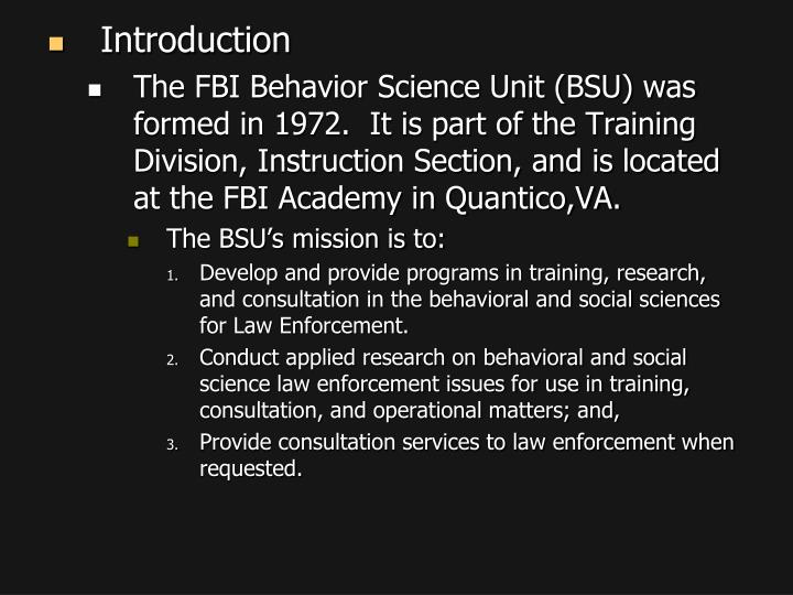 PPT - FBI Behavioral Science Unit PowerPoint Presentation - ID:3266616