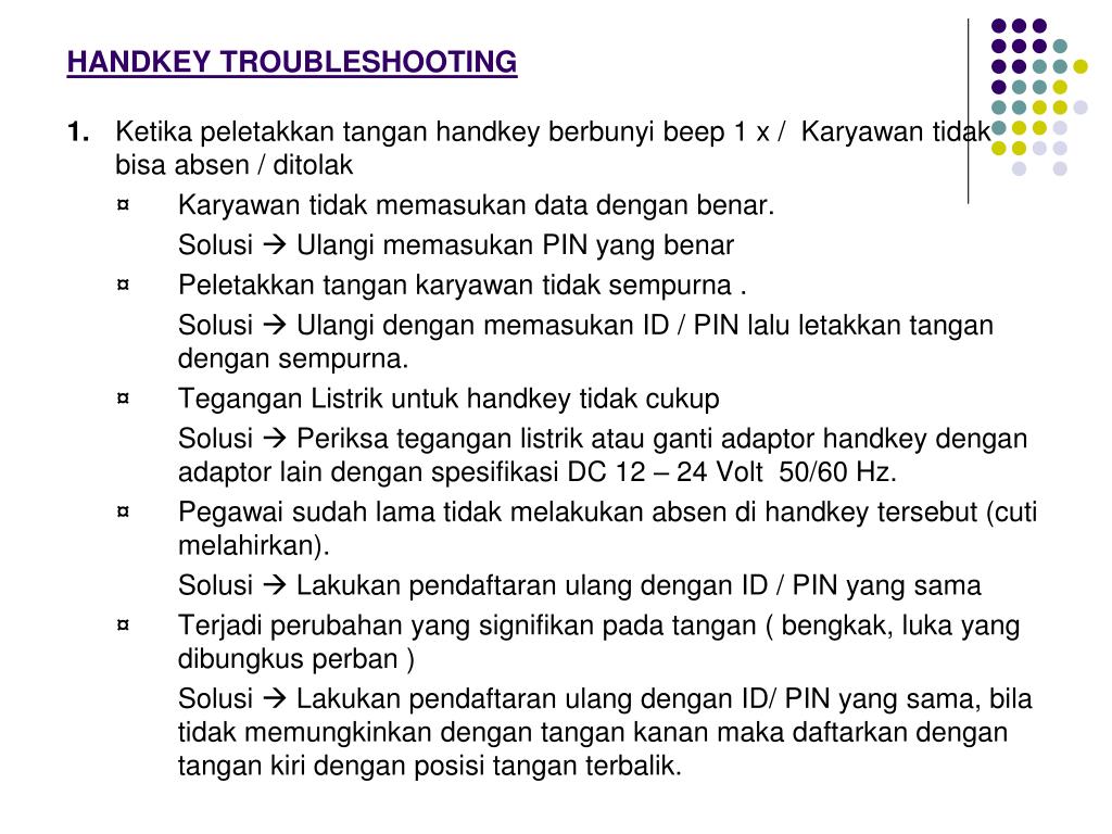 PPT - HANDKEY TROUBLESHOOTING PowerPoint Presentation, free download ...