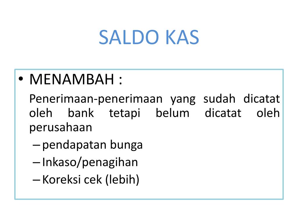 PPT - PENGENDALIAN INTERNAL KAS REKONSILIASI BANK PowerPoint ...