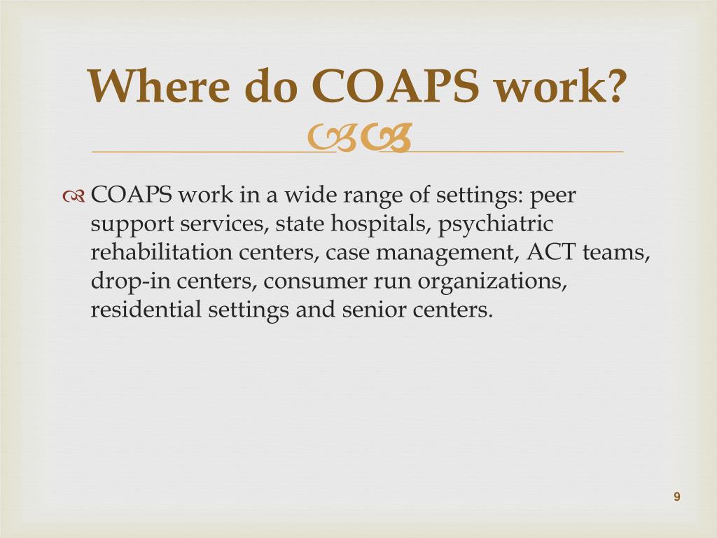 PPT - Certified Older Adult Peer Specialist Program (COAPS) PowerPoint ...